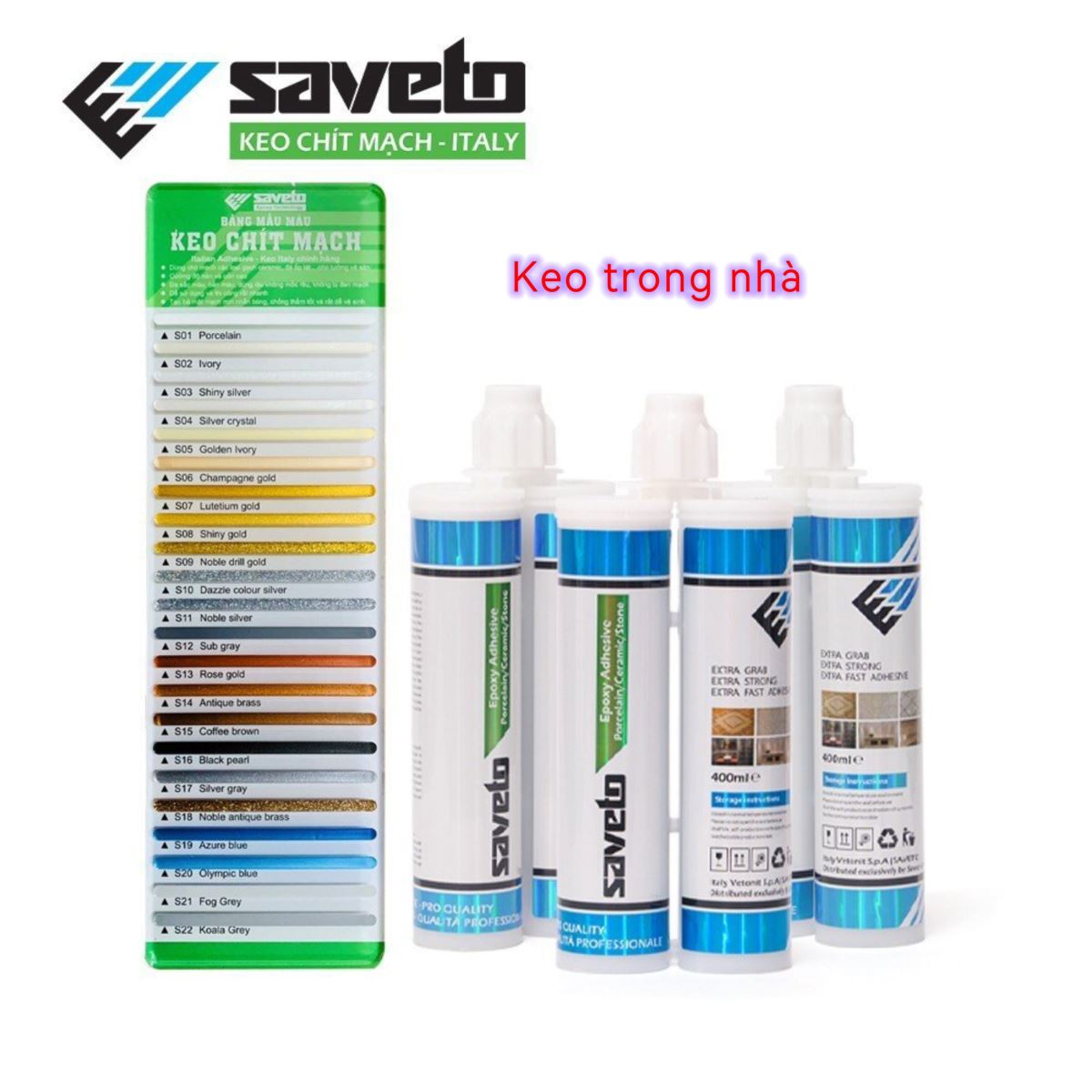 Keo Chít mạch Saveto Epoxy 2 thành phần trong nhà
